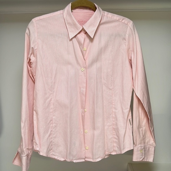 Barbour | Tops | Barbour Pink White Stripe Dress Shirt Like New Size Us ...